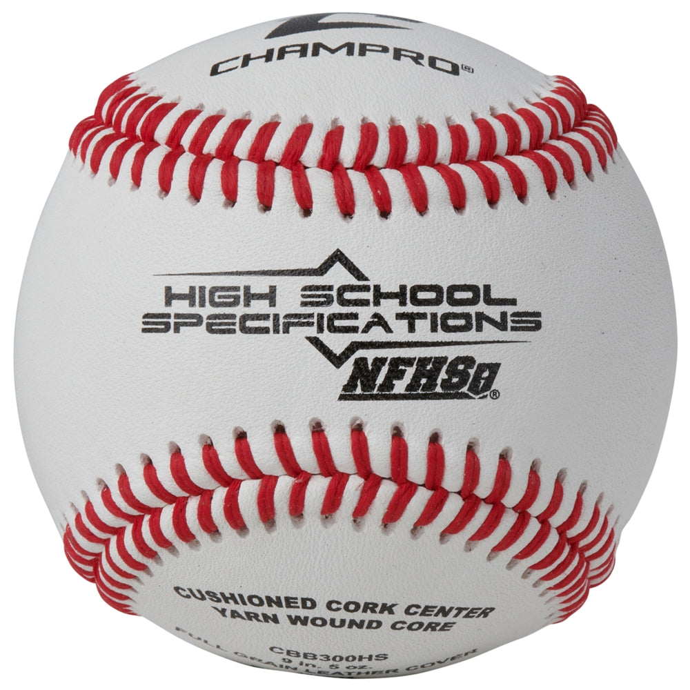 CHAMPRO NFHS - Full Grain Leather Cover Baseball (Dozen) – First to the ...
